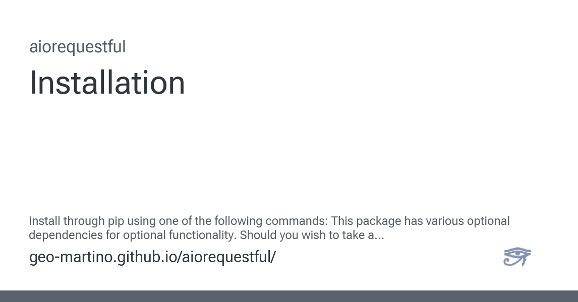 Installation — aiorequestful