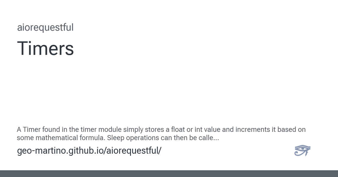 Timers — aiorequestful