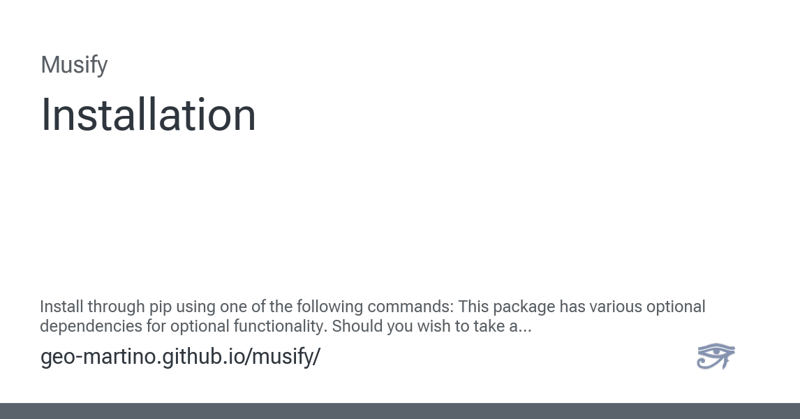 Installation — Musify