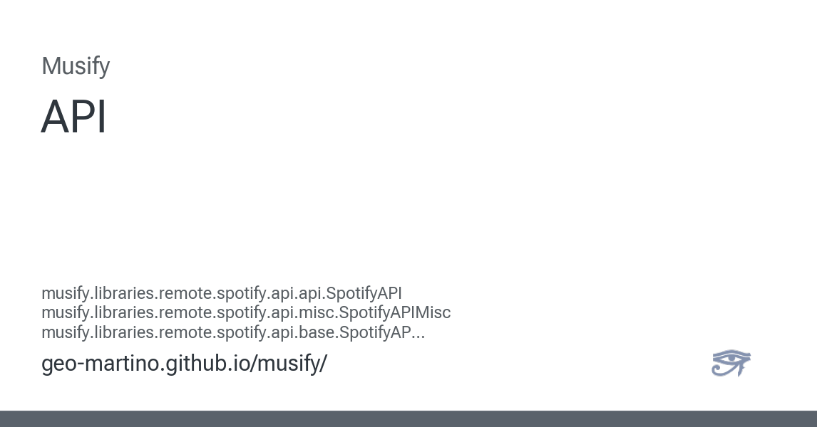 API — Musify