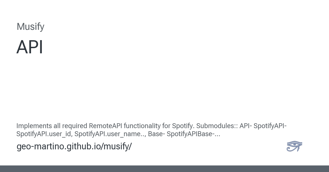 API — Musify